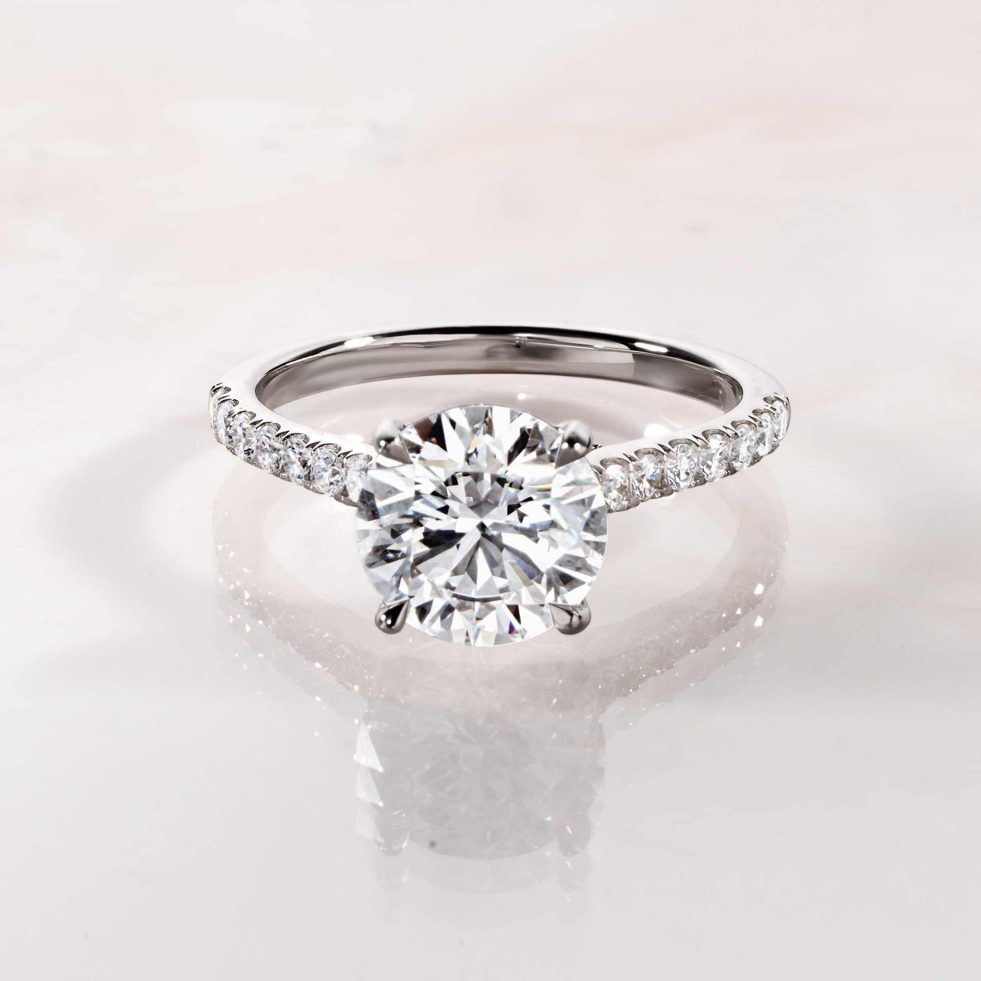 FDLR1936 - RD, 2.07ct. E VS1 IGI - Cathedral Secret Halo Pave Ring ...